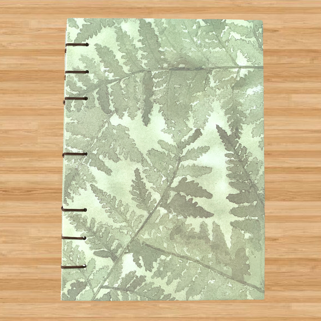 Fern - A6 - Dot Grid - Coptic Bound - Fountain Pen Notebook - Handmade